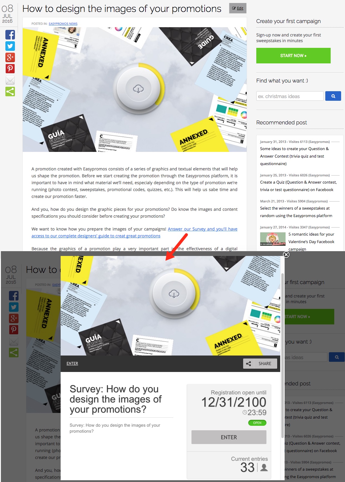 Embed and display your promotion in any website with Easypromos widgets