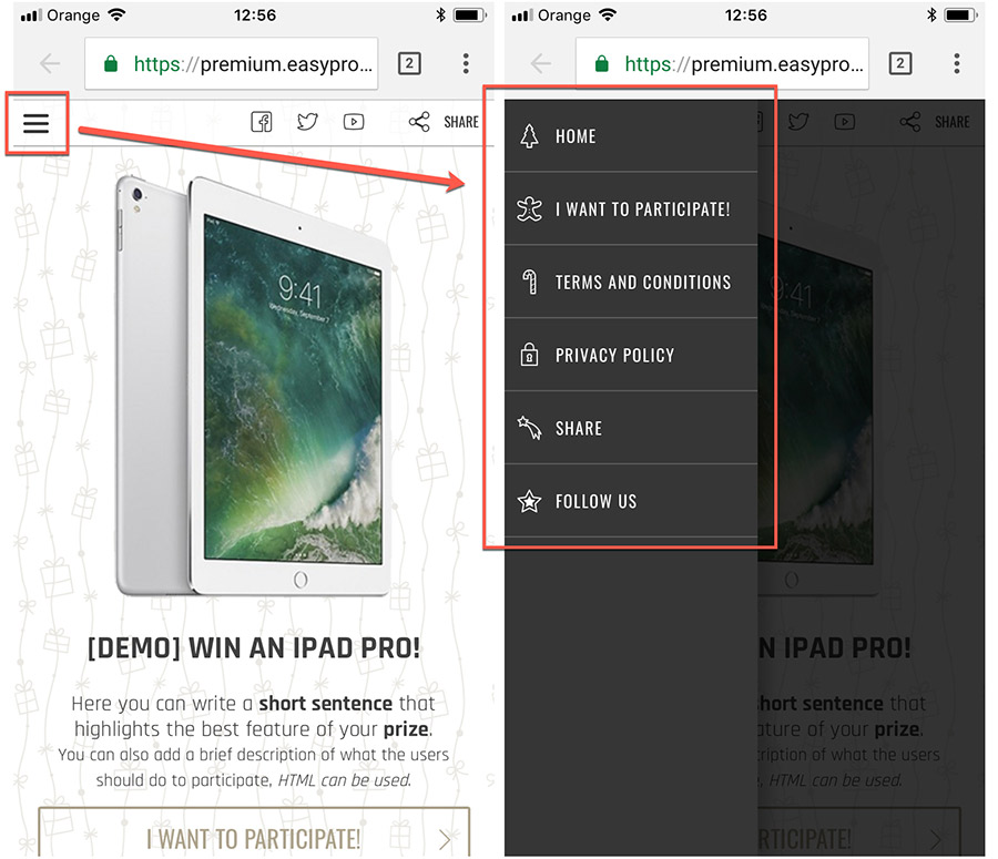 How to create a customized menu for your promotion