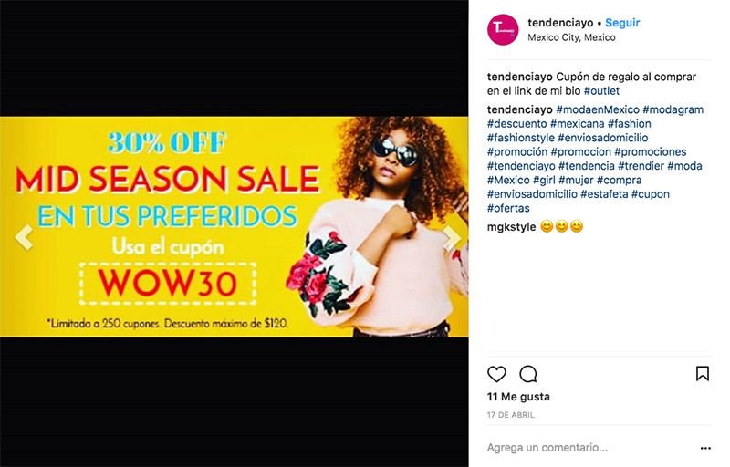 Ideas para repartir cupones descuento en Instagram