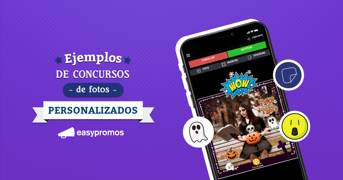 6 ejemplos de concursos de fotos personalizados con marcos y stickers
